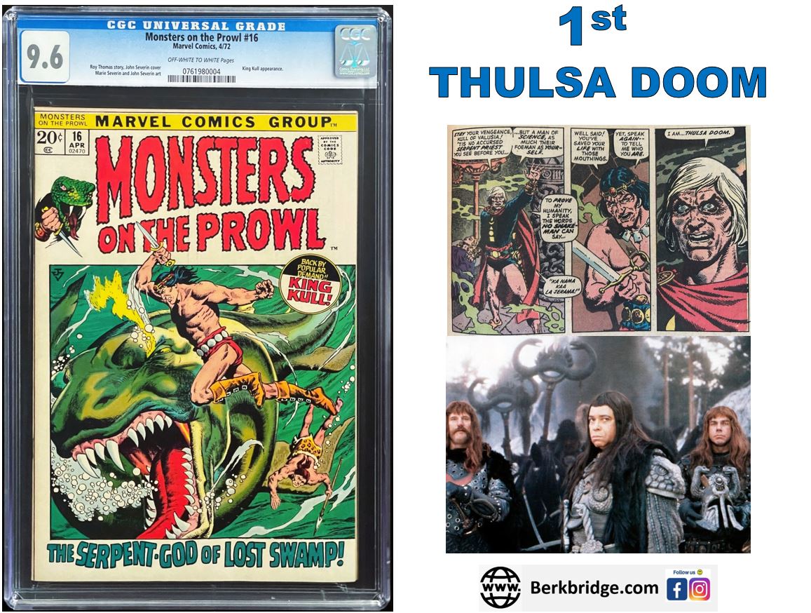 Monsters on the Prowl #16 CGC 9.6 NM+ 1st Appearance Thulsa Doom 1972 ...