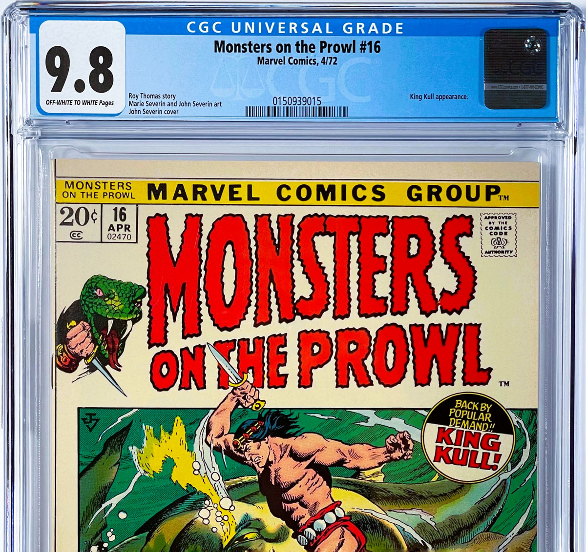 Monsters on the Prowl #16 CGC 9.8 1st Appearance Thulsa Doom 1972 Marv ...