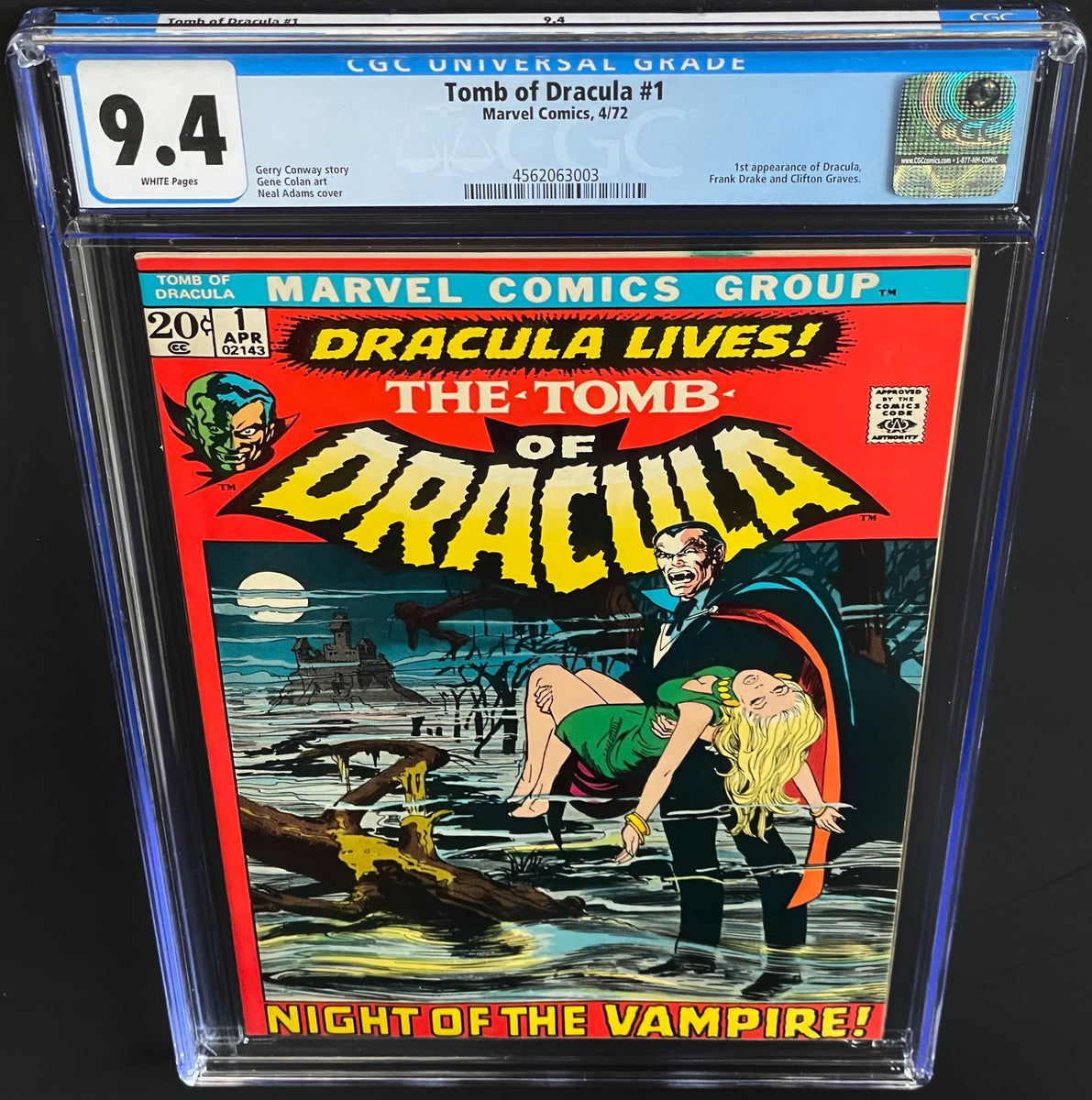 Tomb of Dracula #1 CGC 9.4 White Pages 1972 Marvel Comics 1st Appearan ...