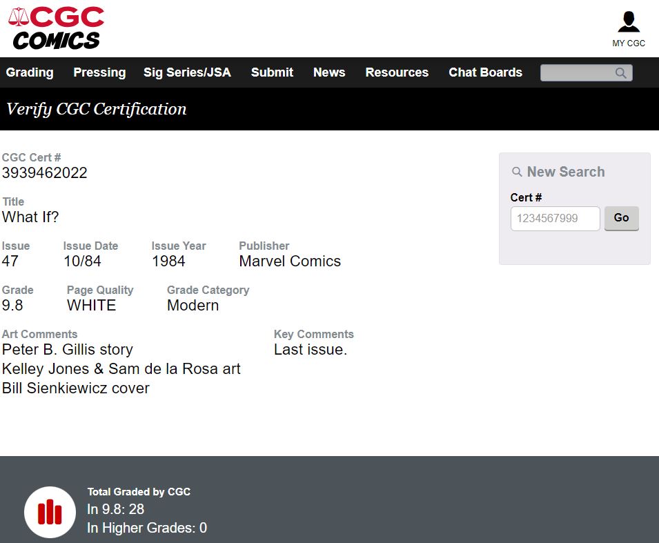 What If? #47 CGC 9.8 White 1984 Marvel Comics Last Issue 1 of 28 ...